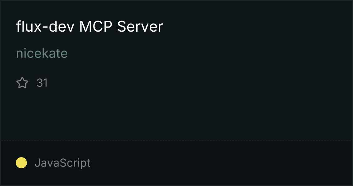 flux-dev MCP Server by nicekate | Glama