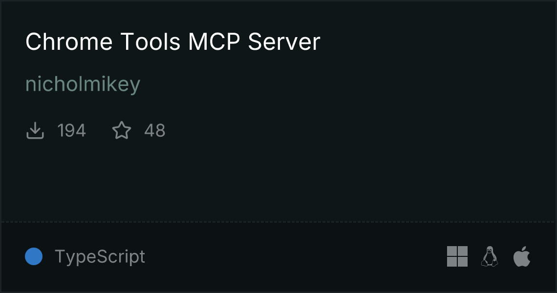 Chrome Tools MCP Server | Glama