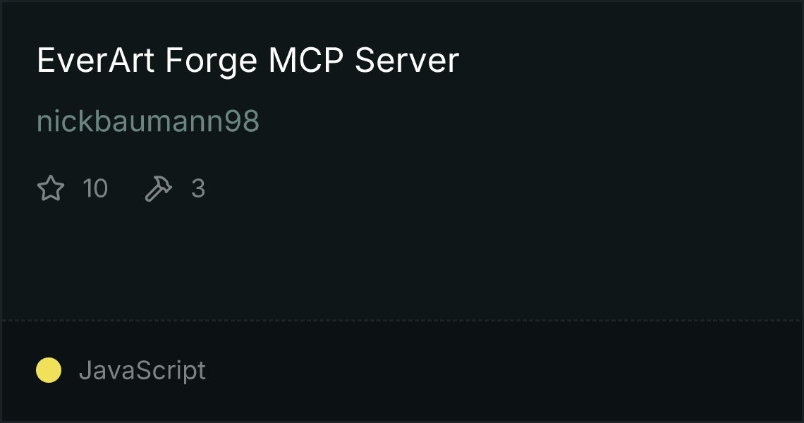 Servidor MCP de EverArt Forge | Glama