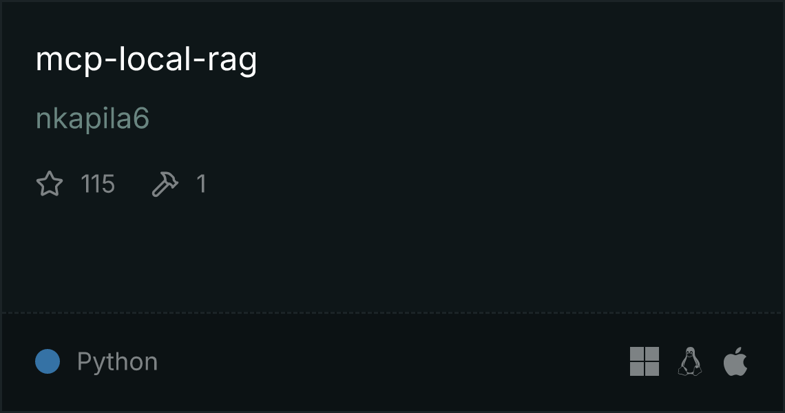 mcp-local-rag | Glama