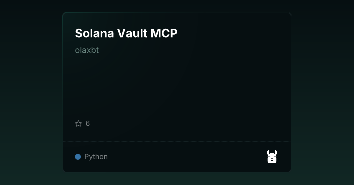 Solana Vault MCP by olaxbt | Glama