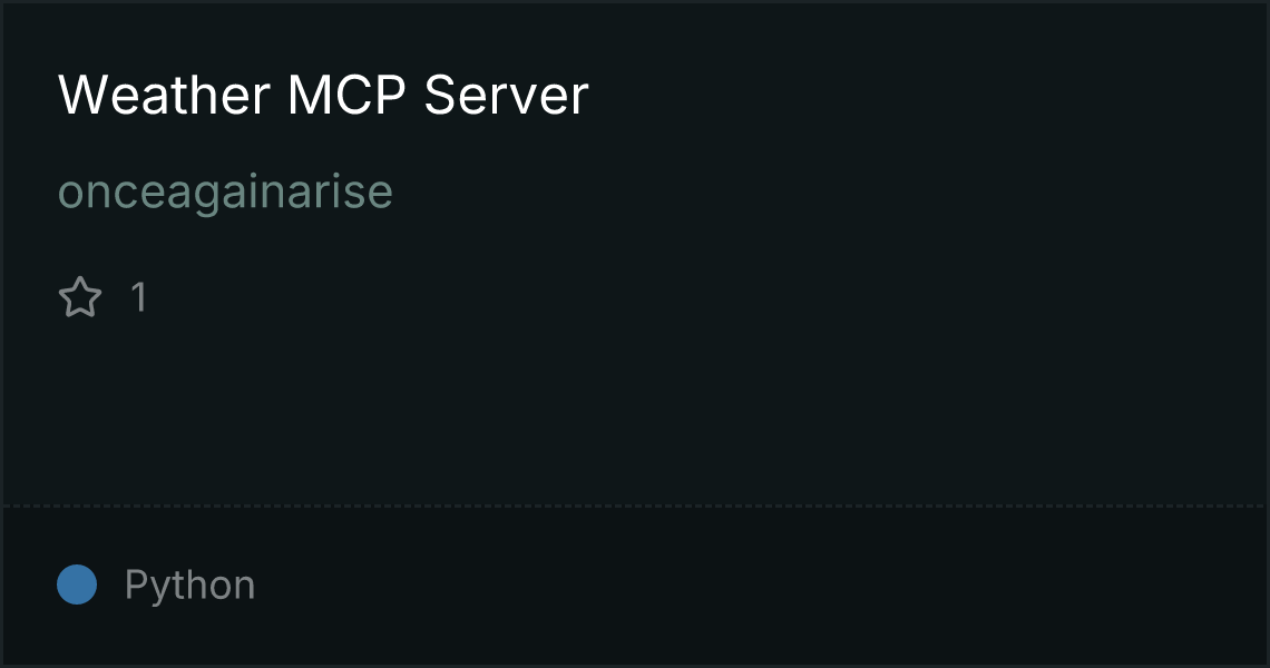 Weather MCP Server | Glama