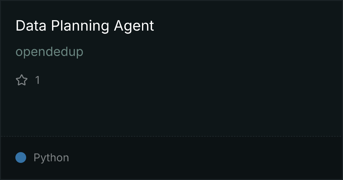 Data Planning Agent by opendedup | Glama