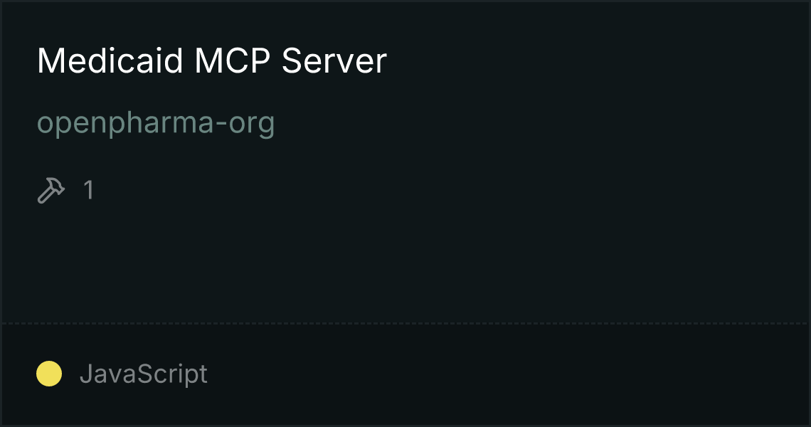 Score | Medicaid MCP Server | Glama