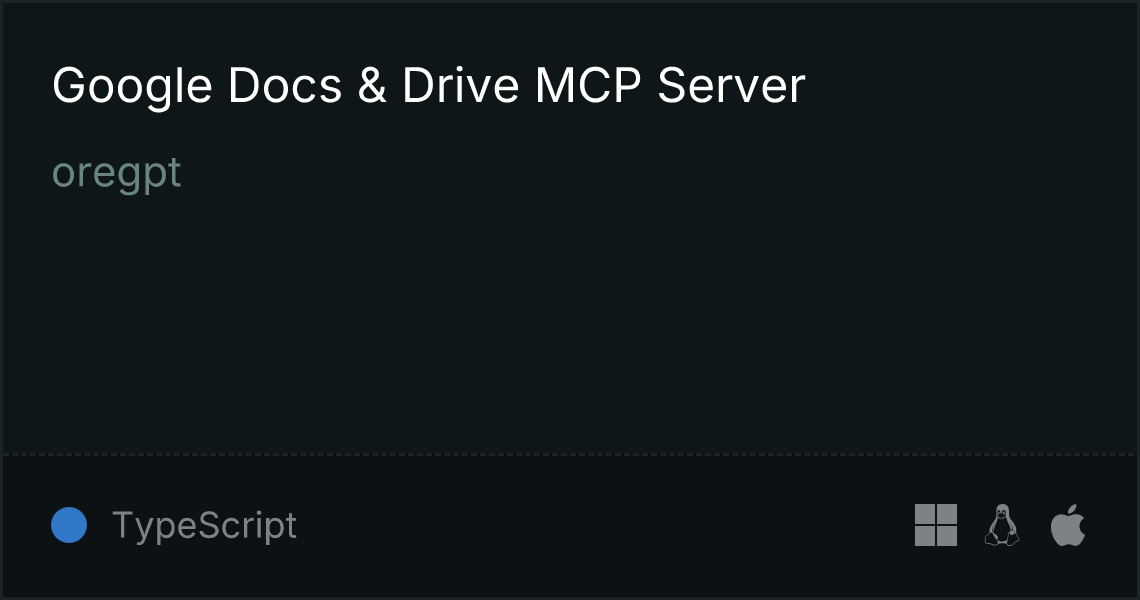Google Docs & Drive MCP Server by oregpt | Glama