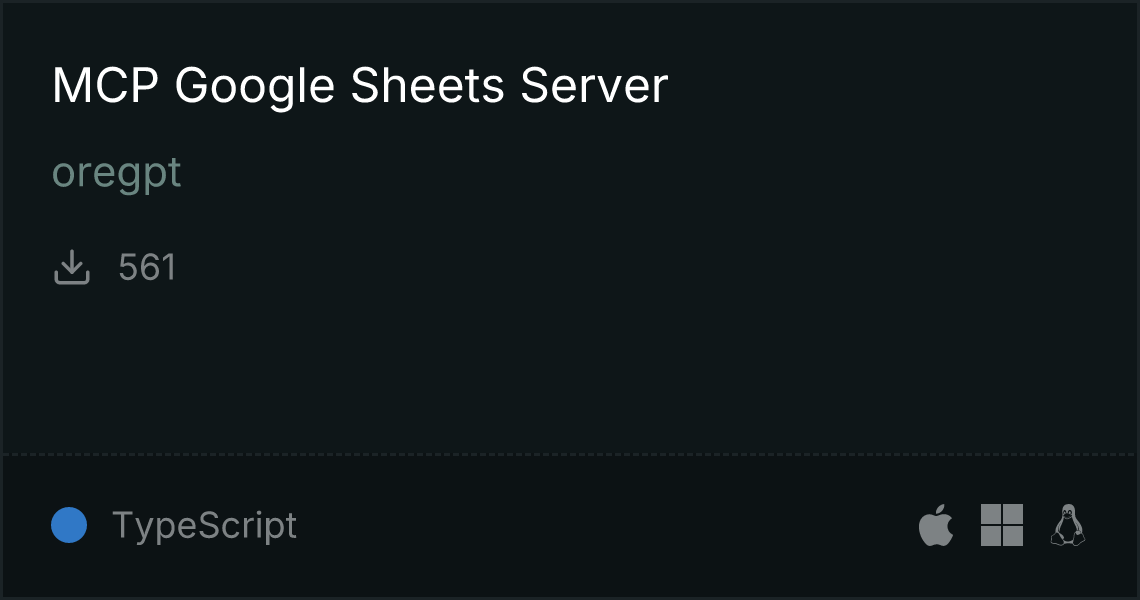 MCP Google Sheets Server by oregpt | Glama