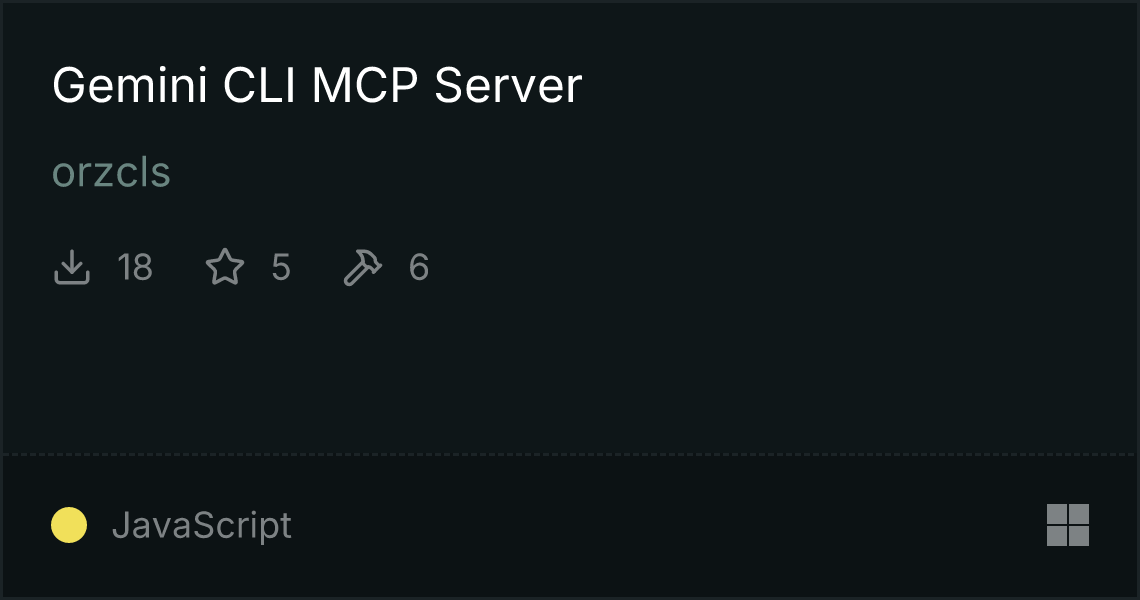 Gemini CLI MCP Server by orzcls | Glama
