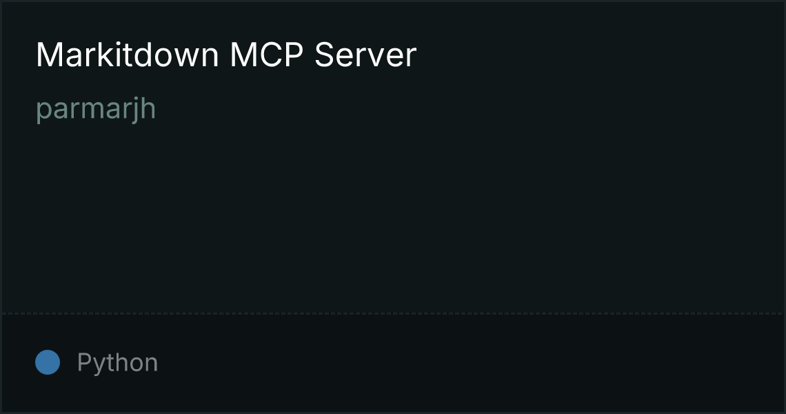 Markitdown MCP Server by parmarjh | Glama