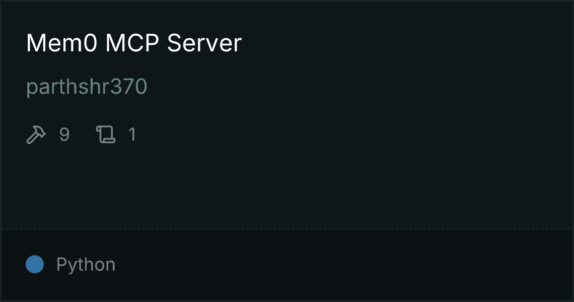 delete_memory - Mem0 MCP Server | Glama