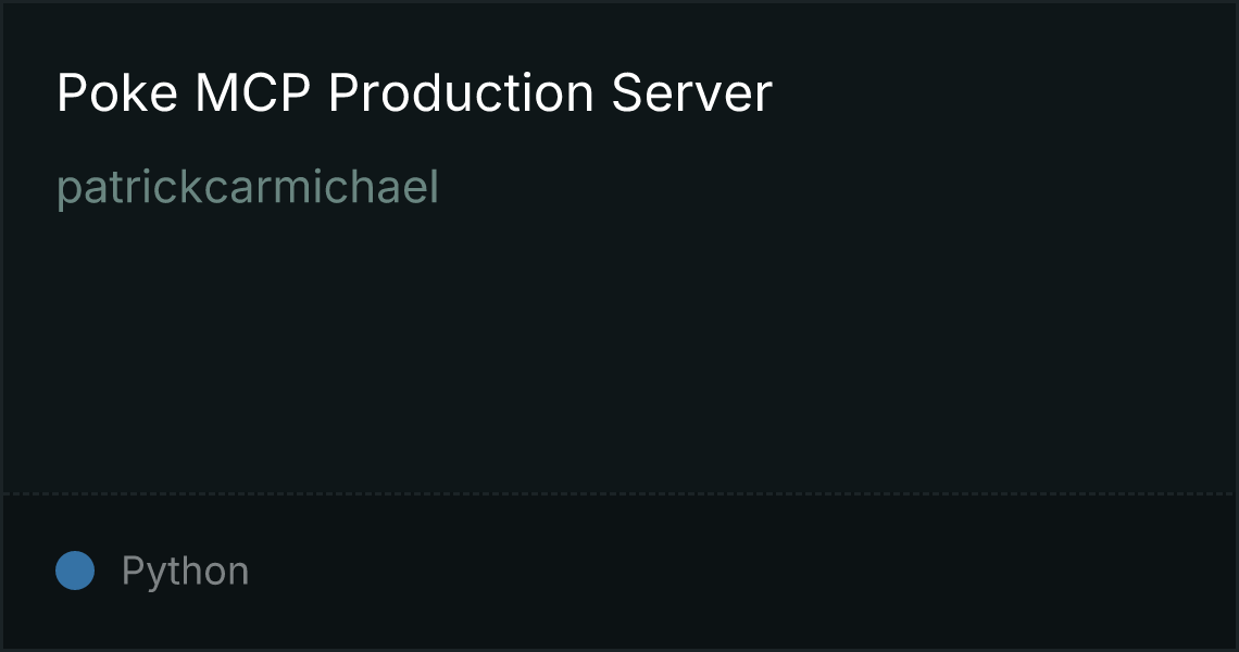 Poke MCP Production Server alternatives | Glama