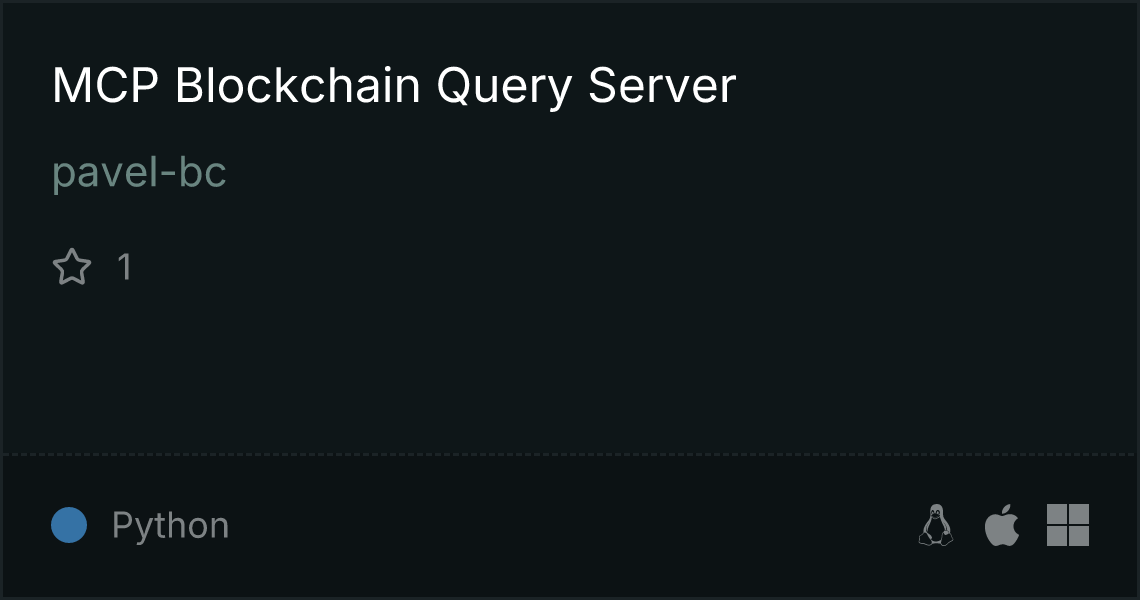 MCP Blockchain Query Server | Glama