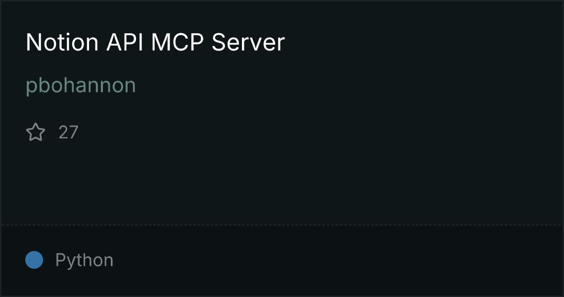 Score | Notion API MCP Server | Glama
