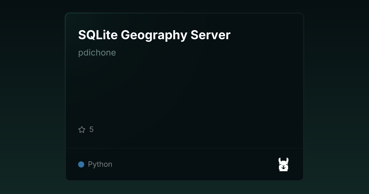 SQLite Geography Server | Glama