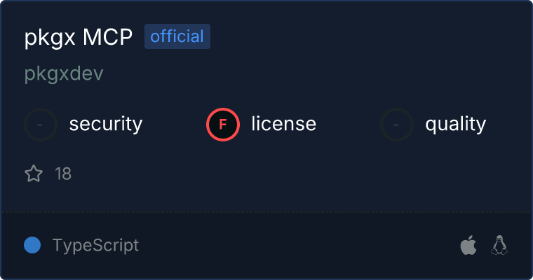 Score | pkgx MCP | Glama