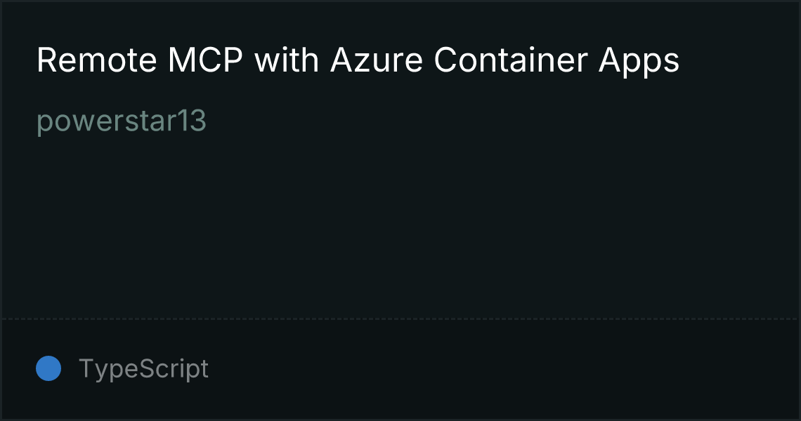 Remote MCP with Azure Container Apps | Glama