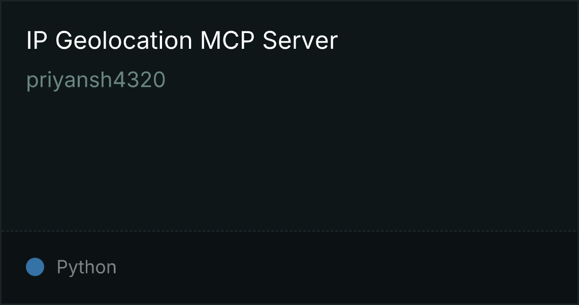IP Geolocation MCP Server | Glama
