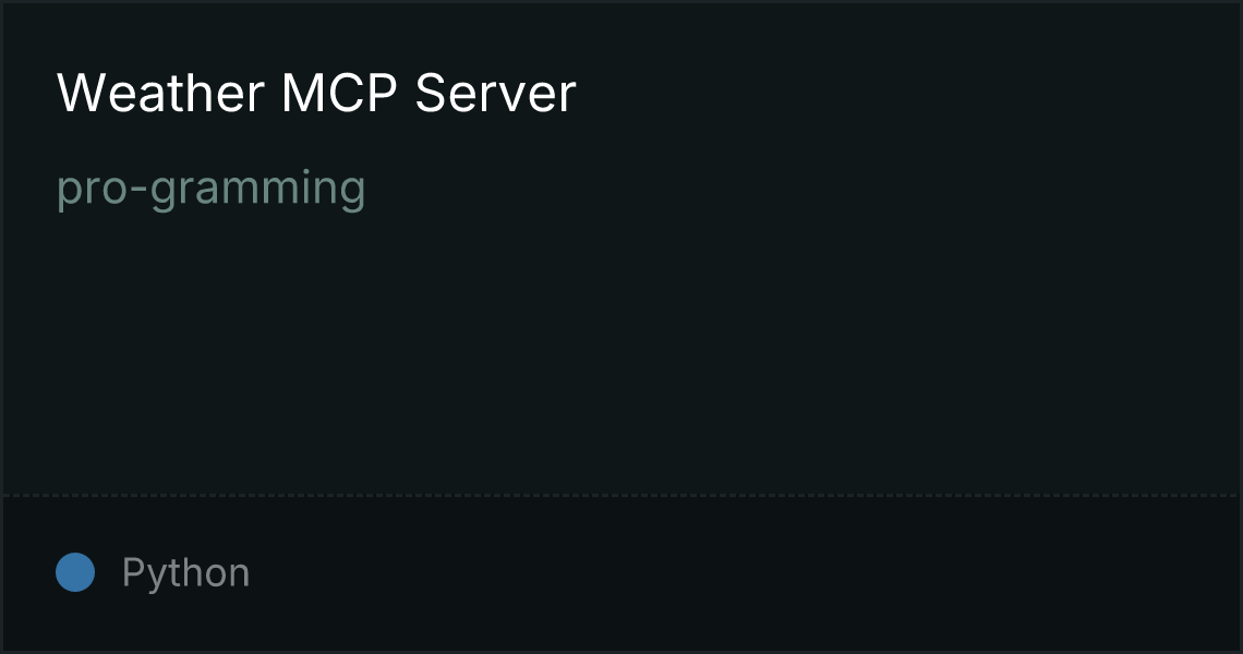 Weather MCP Server by pro-gramming | Glama