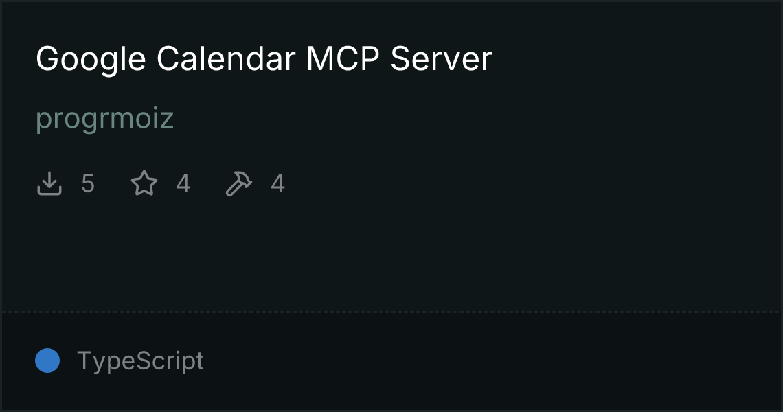 Google Calendar MCP Server by progrmoiz | Glama