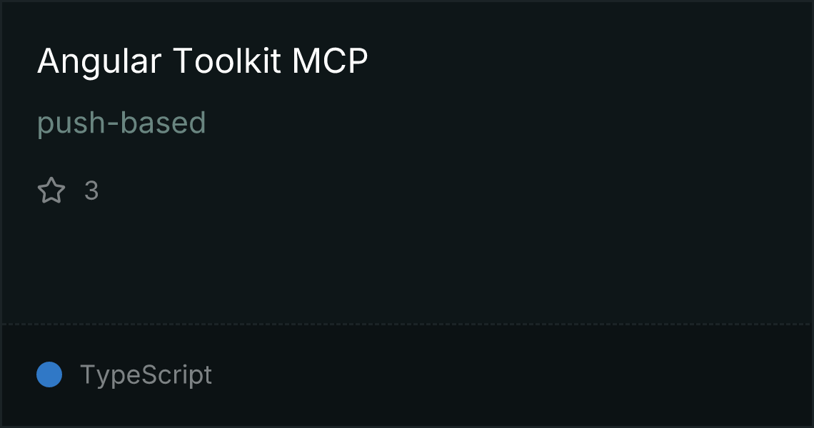 Angular Toolkit MCP by push-based | Glama