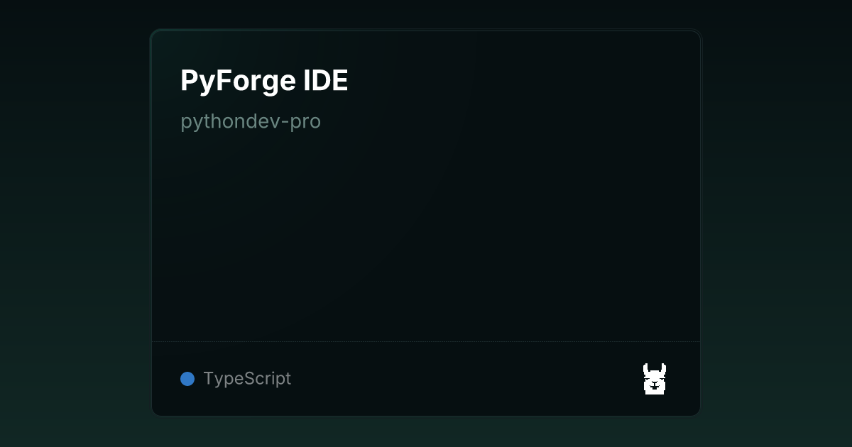 PyForge IDE by pythondev-pro | Glama
