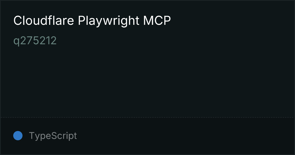 Score | Cloudflare Playwright MCP | Glama