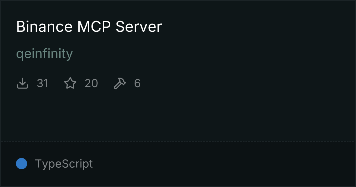 Binance MCP Server by qeinfinity | Glama