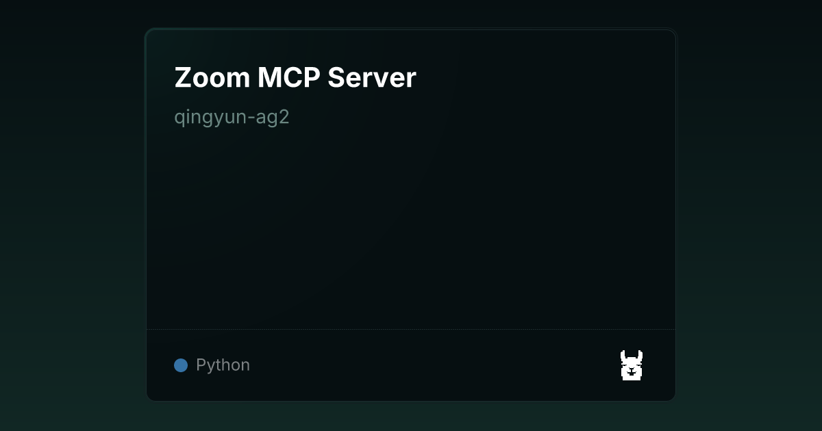 Zoom MCP Server | Glama