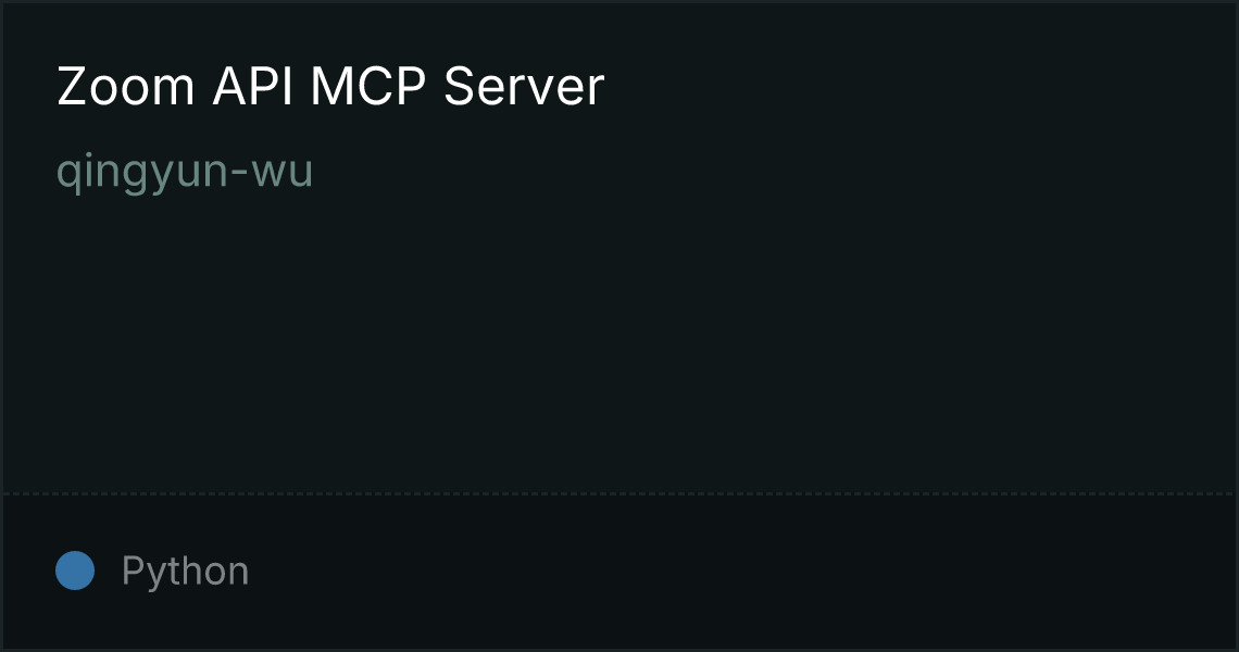 Zoom API MCP Server | Glama