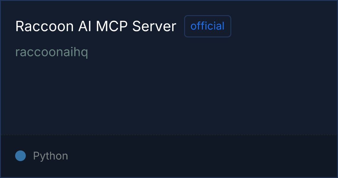 Raccoon AI MCP Server by raccoonaihq | Glama