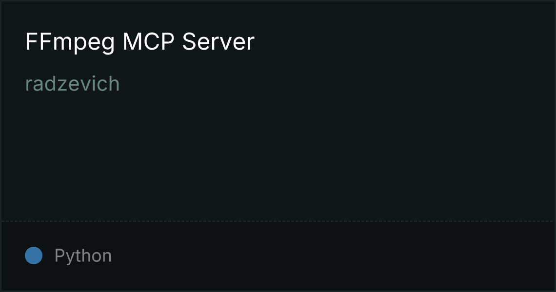 FFmpeg MCP Server by radzevich | Glama