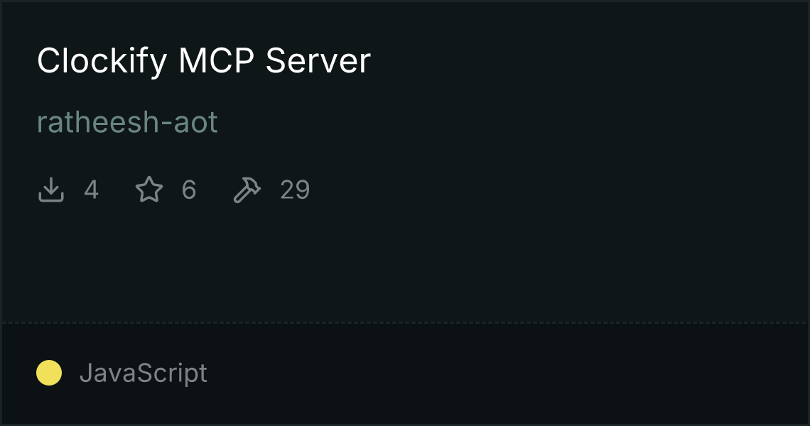 Clockify MCP Server by ratheesh-aot | Glama