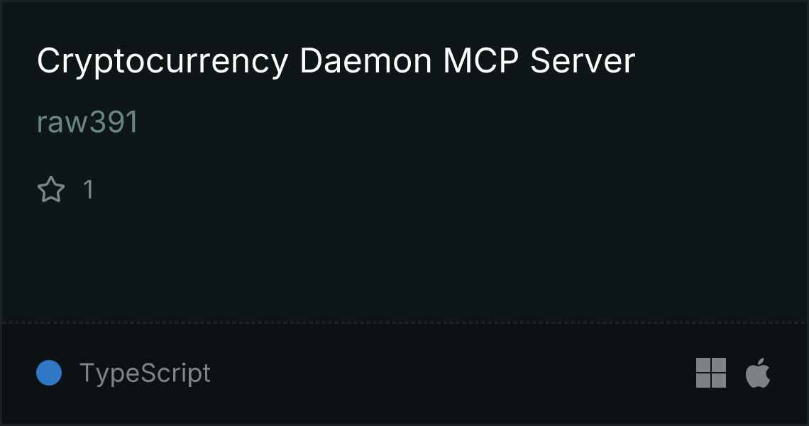 Cryptocurrency Daemon MCP Server | Glama