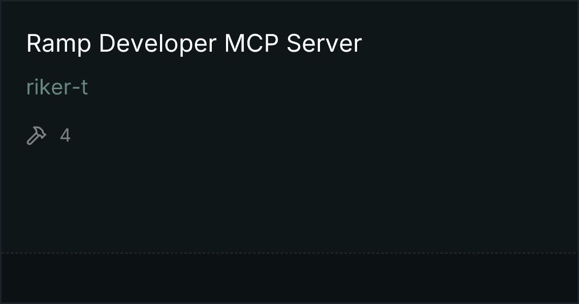 Ramp Developer MCP Server | Glama