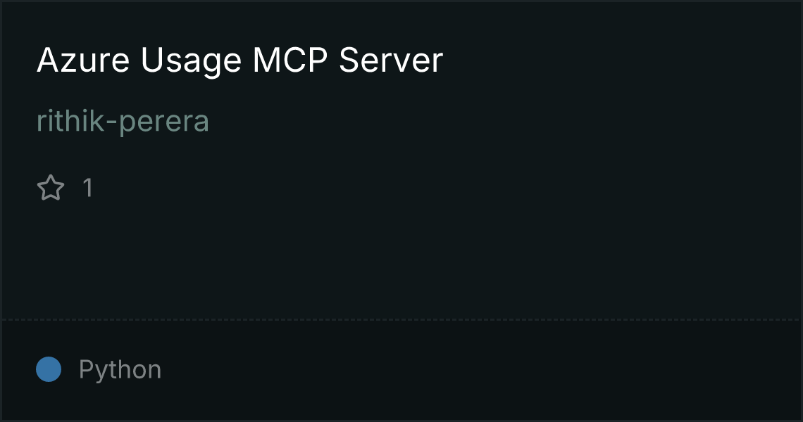 Azure Usage MCP Server | Glama