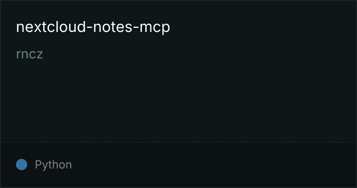 nextcloud-notes-mcp | Glama