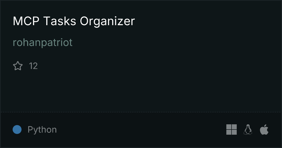 MCP Tasks Organizer by rohanpatriot | Glama