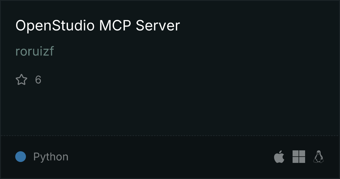 OpenStudio MCP Server by roruizf | Glama