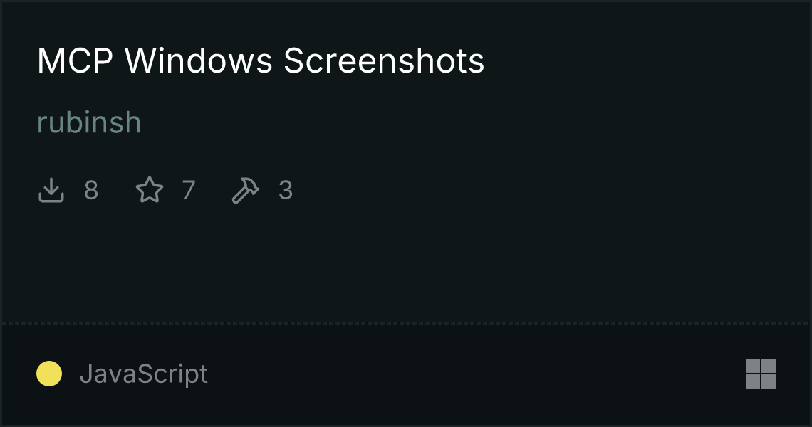MCP Windows Screenshots by rubinsh | Glama