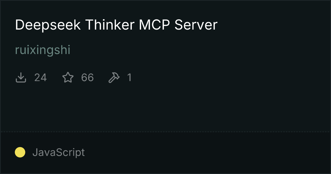 Deepseek Thinker MCP Server by ruixingshi | Glama