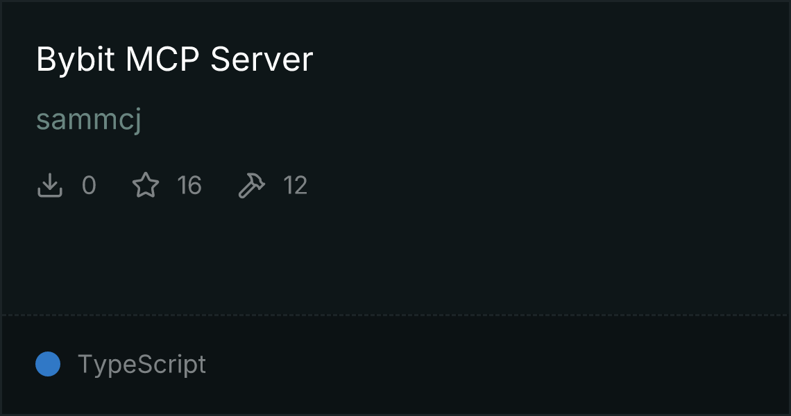 Bybit MCP Server by sammcj | Glama