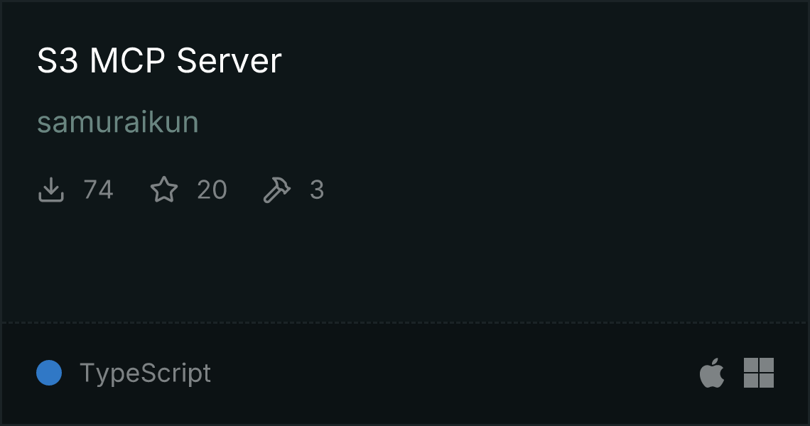 S3 MCP Server by samuraikun | Glama