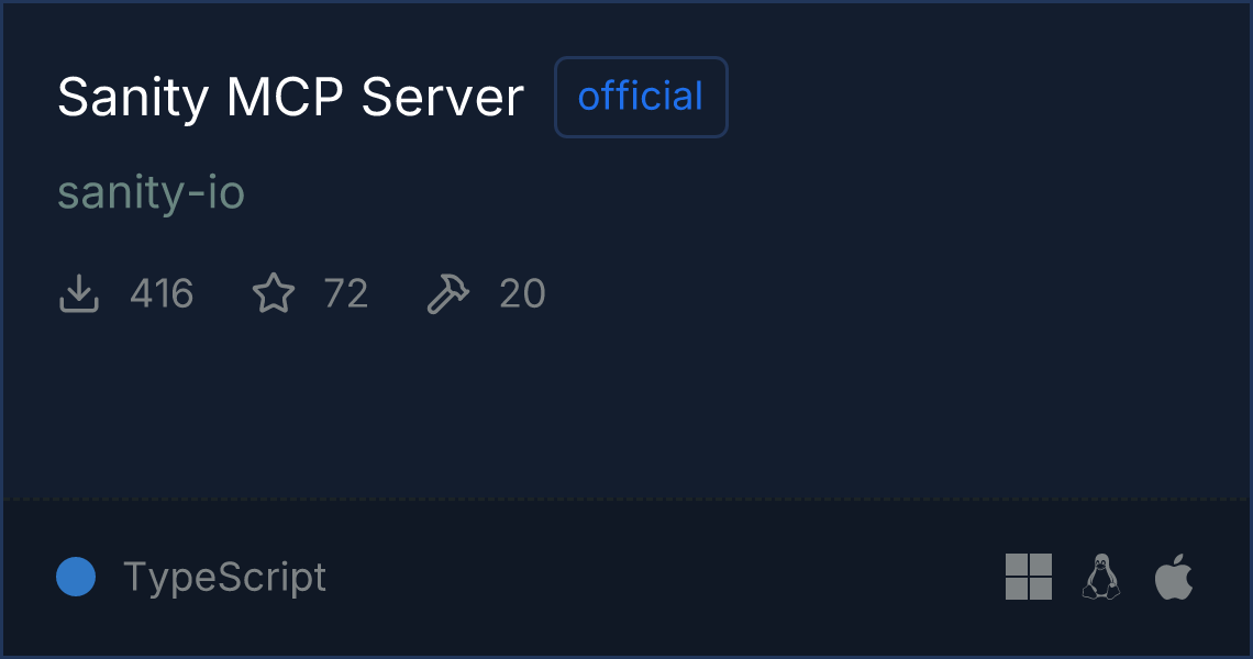 Sanity MCP Server | Glama
