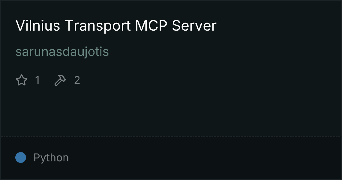 Vilnius Transport MCP Server | Glama