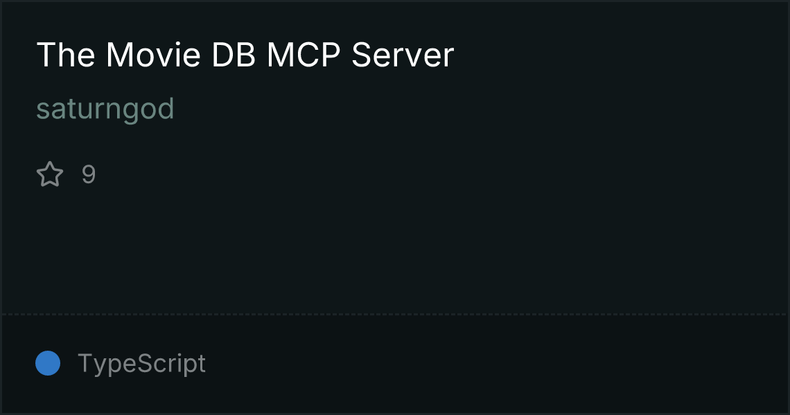 The Movie DB MCP Server by saturngod | Glama