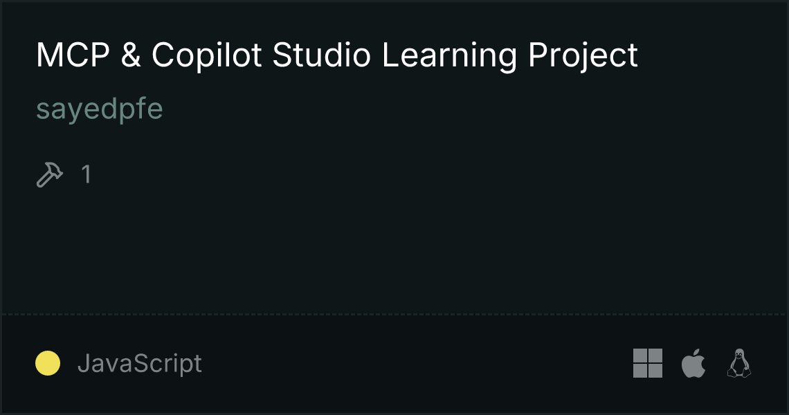 MCP & Copilot Studio Learning Project by sayedpfe | Glama