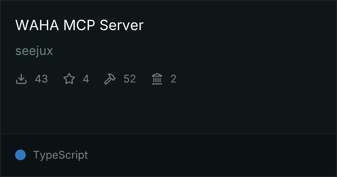 WAHA MCP Server by seejux | Glama
