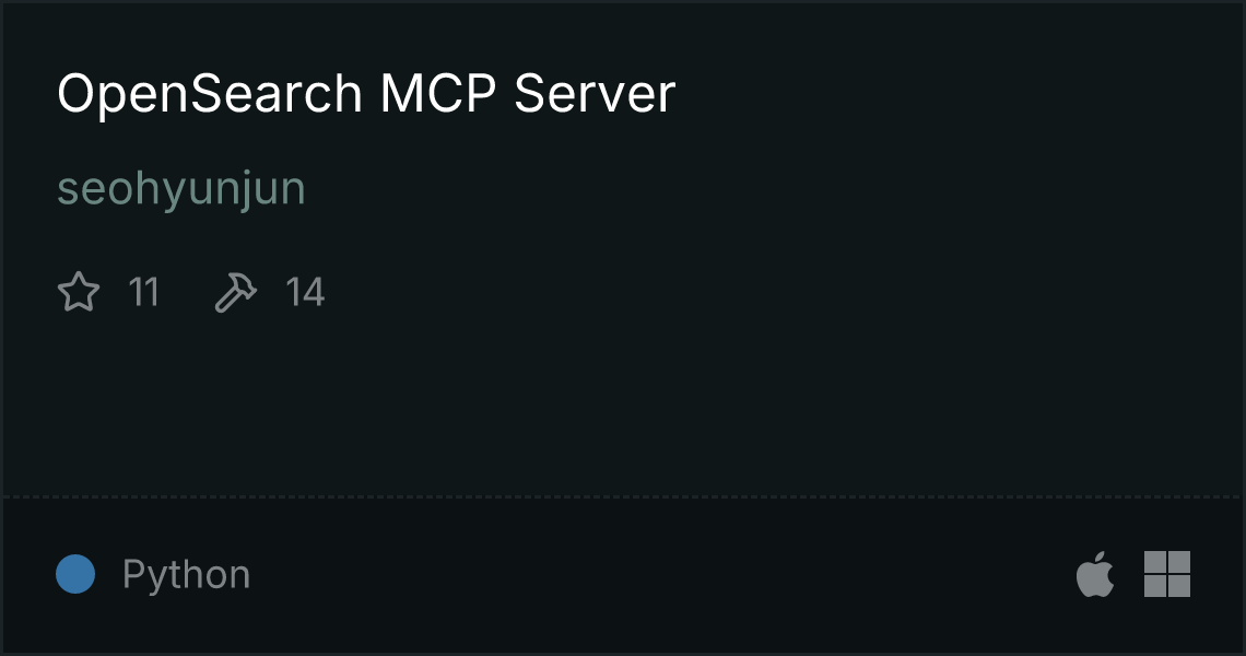 OpenSearch MCP Server by seohyunjun | Glama