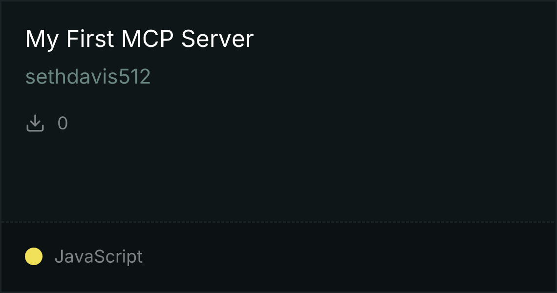 My First MCP Server | Glama