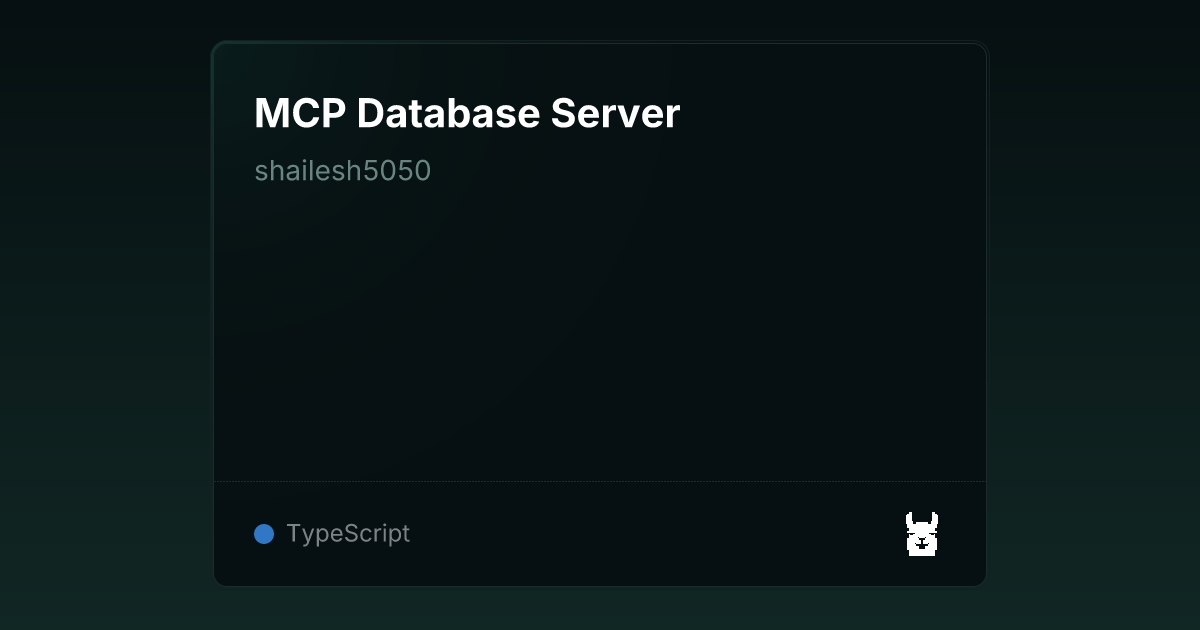 MCP Database Server | Glama