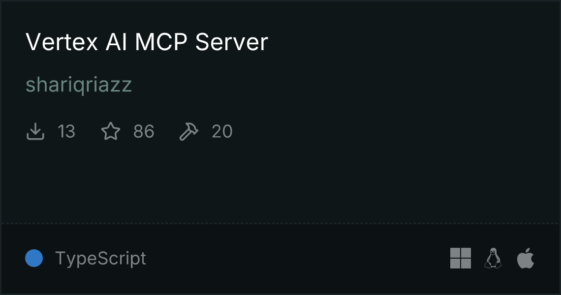 Vertex AI MCP Server by shariqriazz | Glama